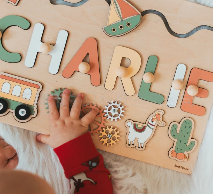 Montessori Name Puzzle (Wooden Personalized) - MontessoriToys.com